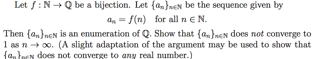 Solved Let f:N rightarrow Q be a bijection. Let {a_n}_n | Chegg.com