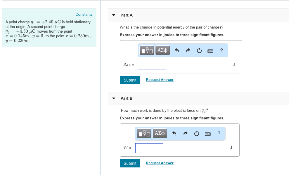Solved Constants Part A A point charge q1 = +2.40 μC is | Chegg.com Solved Constants Part A A point charge q1 = +2.40 μC is | Chegg.com