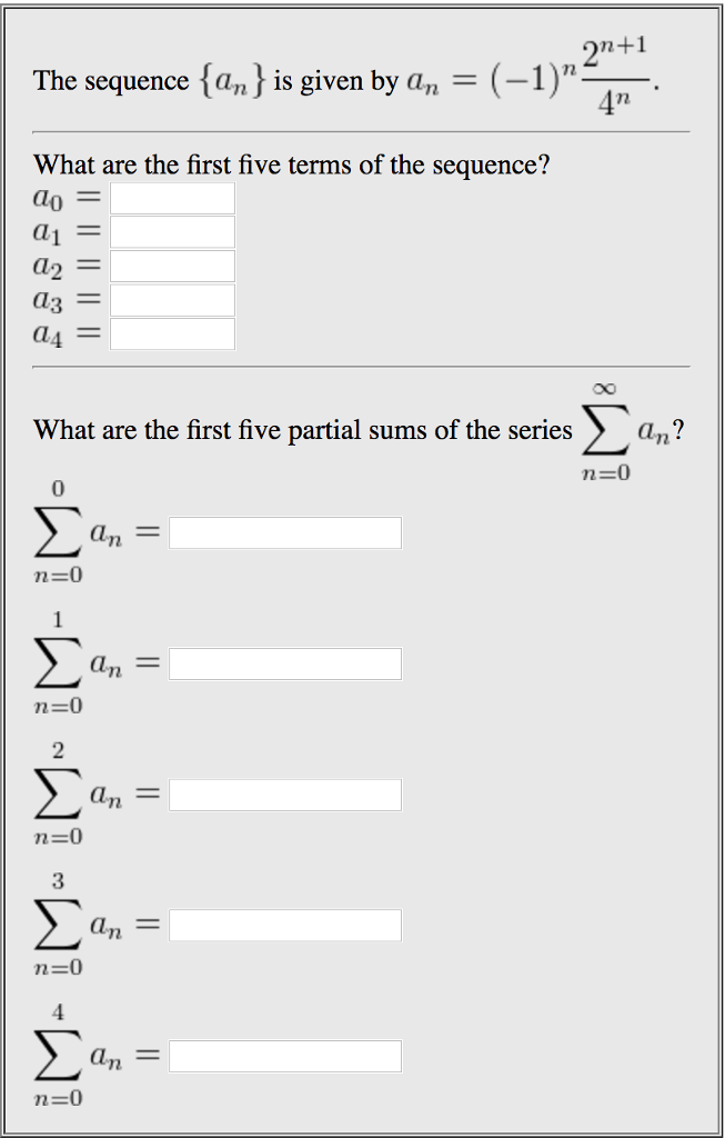 Solved 2n+1 The sequence am is given by am (-1)'' What are | Chegg.com