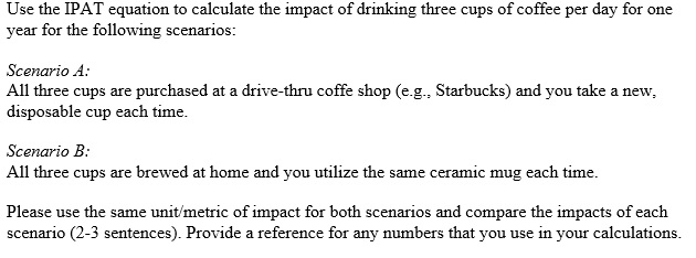Solved Use the IPAT equation to calculate the impact of | Chegg.com
