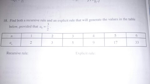 Solved Find both a recursive rule and an explicit rule that | Chegg.com