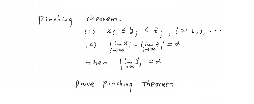 Solved Pinching Theorem (1) (2) Then lim i tends to y; = | Chegg.com