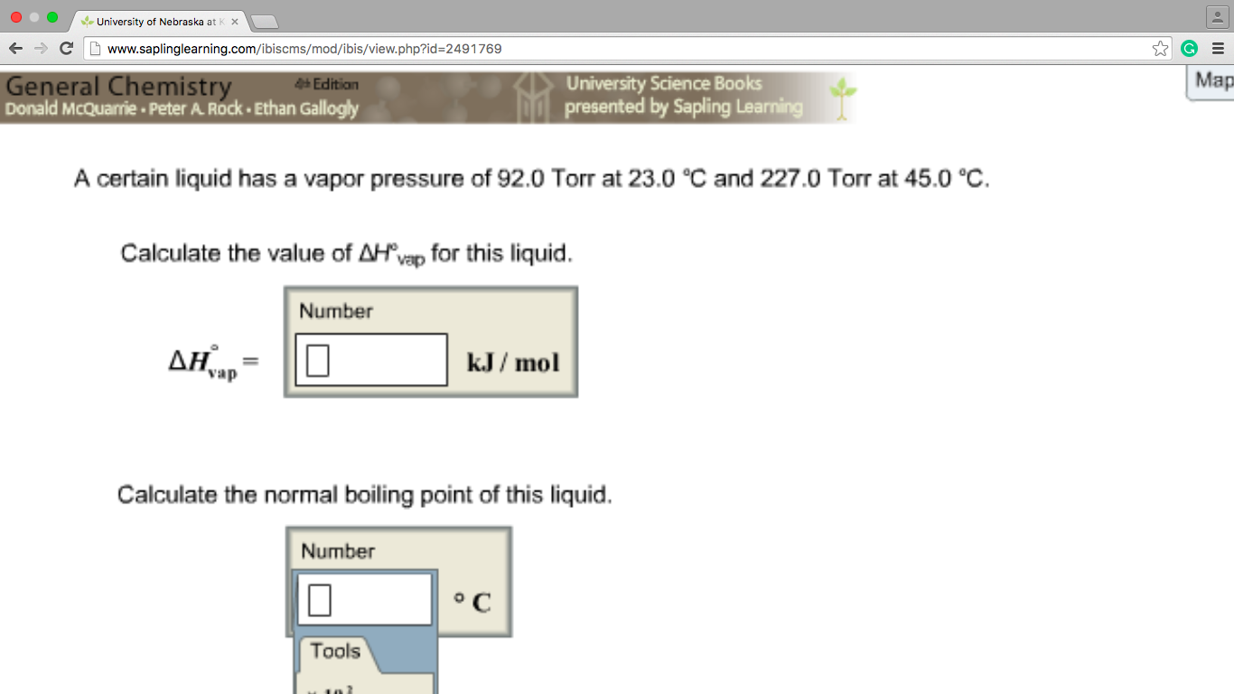 Solved A certain liquid has a vapor pressure of 92.0 Torr at | Chegg.com