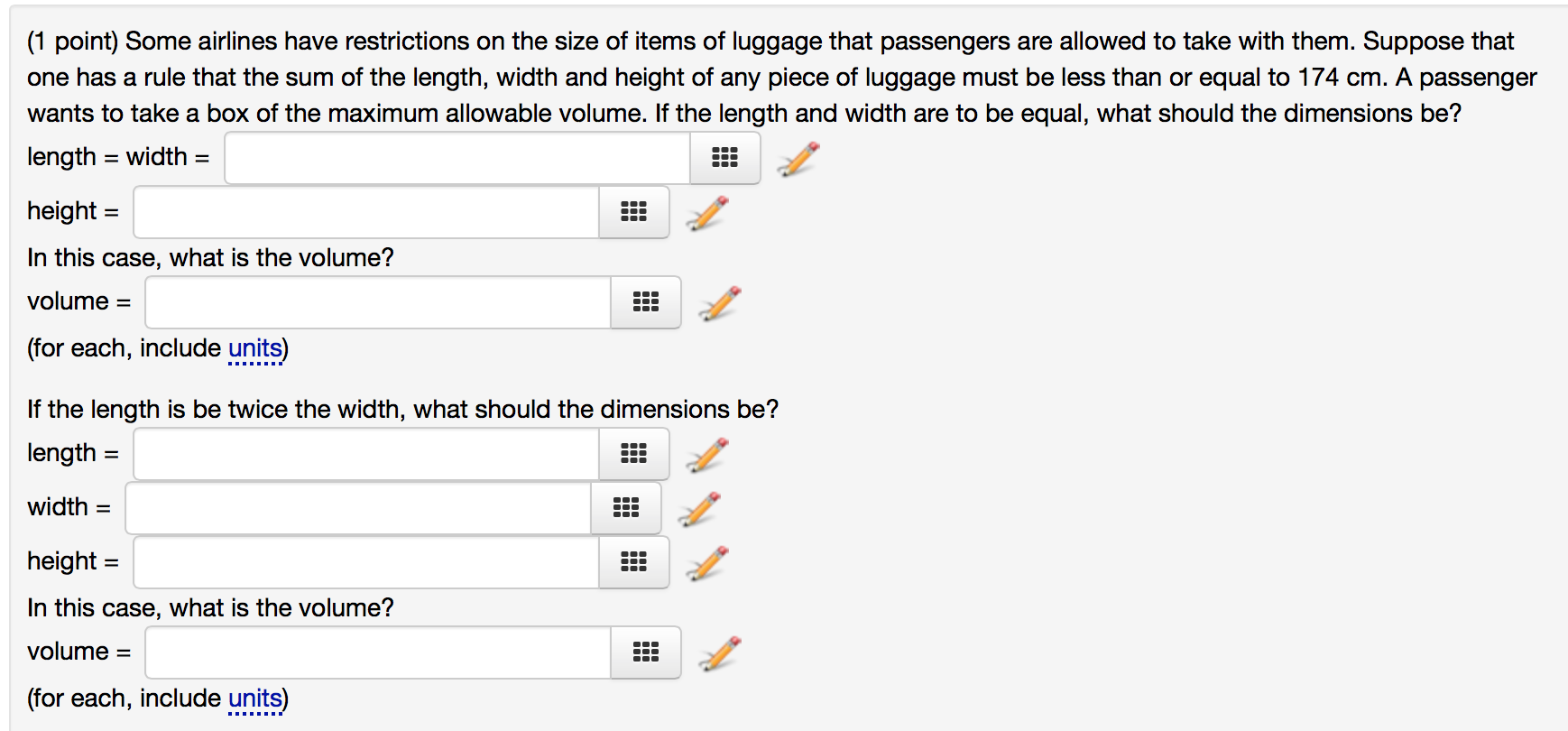 Solved Some Airlines Have Restrictions On The Size Of Items Chegg solved-some-airlines-have-restrictions-on-the-size-of-items-chegg