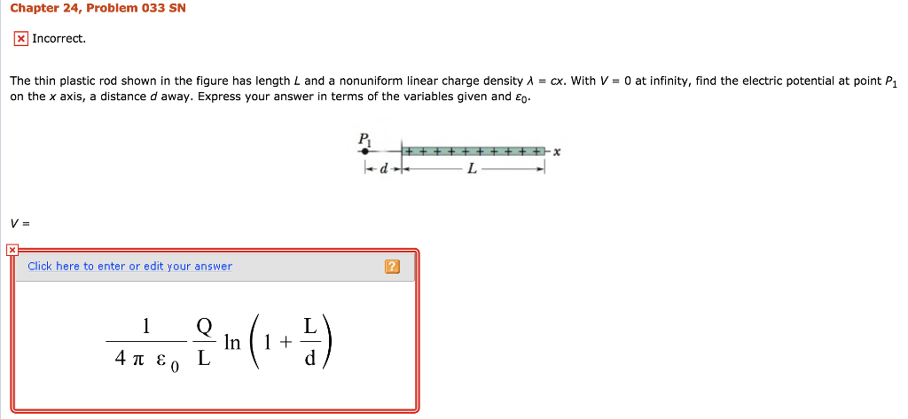 Solved Chapter 24, Problem 033 SN Incorrect. The thin | Chegg.com