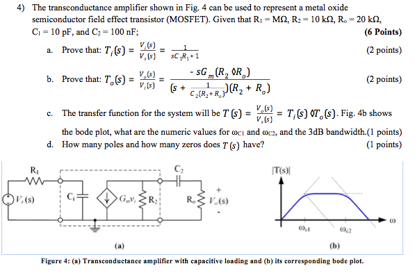 Solved 4) The transconductance amplifier shown in Fig. 4 can | Chegg.com