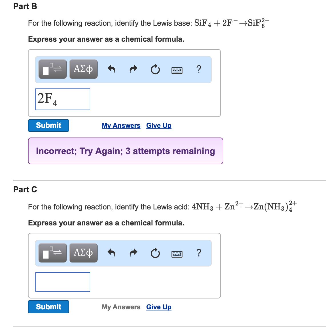 Solved Part B For the following reaction, identify the Lewis | Chegg.com