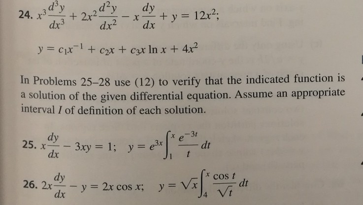 Solved In Problems 25-28 use (12) to verify that the | Chegg.com