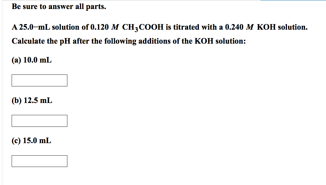 Solved Be sure to answer all parts. A 25.0-mL solution of | Chegg.com
