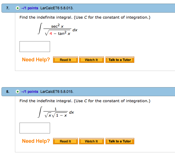 Solved Find the indefinite integral. (Use C for the constant | Chegg.com