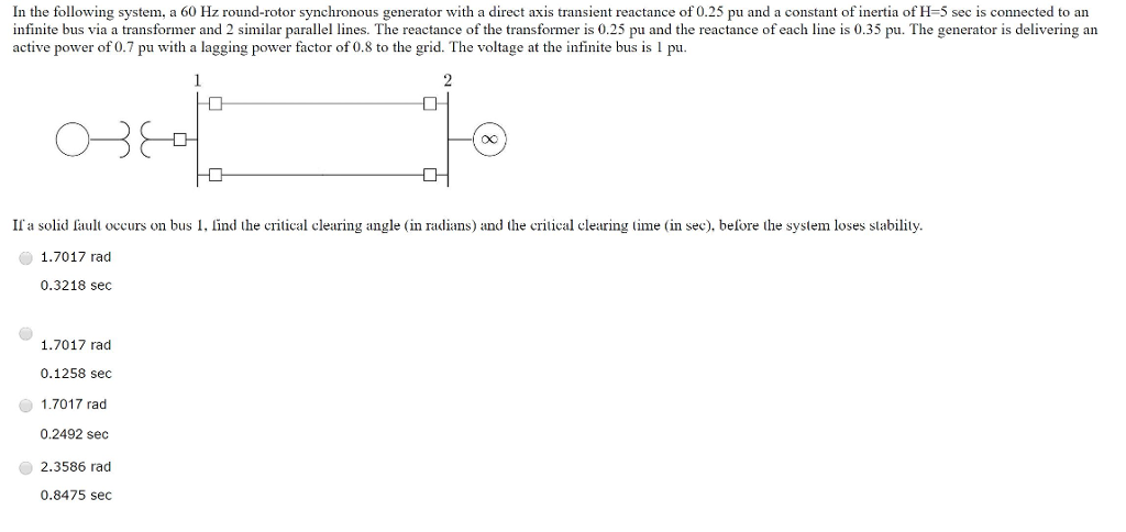 Solved In The Following System A 60 Hz Round Rotor