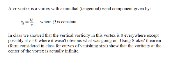 A vr-vortex is a vortex with azimuthal (tangential) | Chegg.com