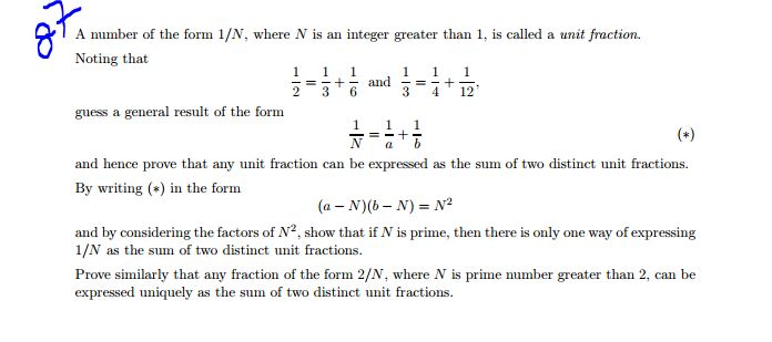 Solved A number of the form 1/N, where N is an integer | Chegg.com