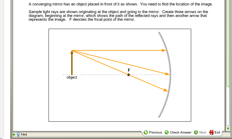 Solved A converging mirror has an object placed in front of | Chegg.com