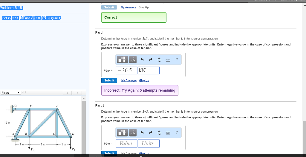 Solved Determine The Force In Member Ef And State If The