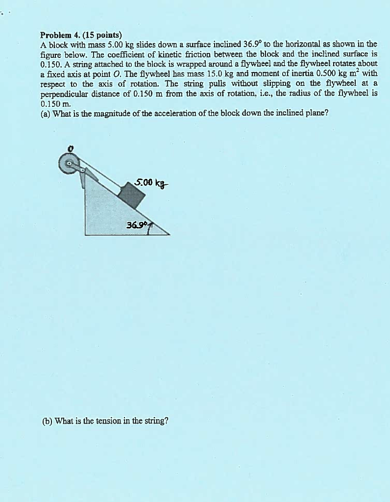 Solved A block with mass 5.00 kg slides down a surface | Chegg.com