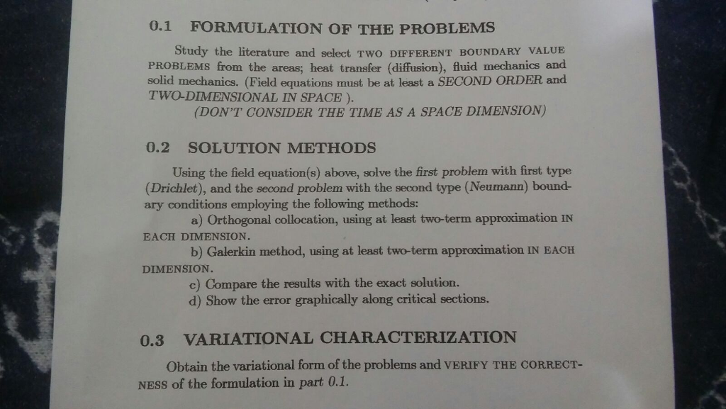 0.1 FORMULATION OF THE PROBLEMS Study the literature | Chegg.com