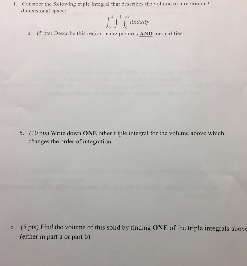 Solved Consider the following triple integral that describes | Chegg.com