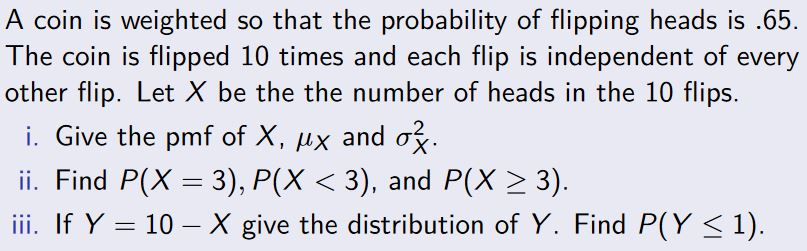Solved A coin is weighted so that the probability of | Chegg.com