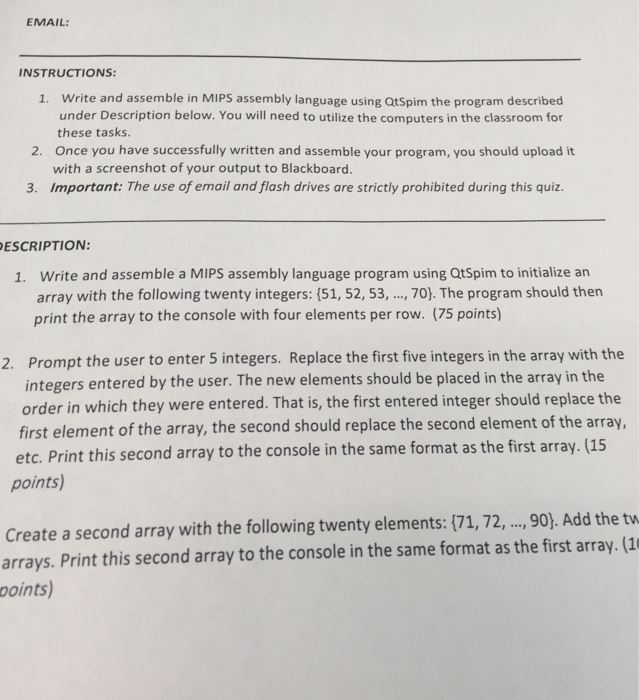 Solved Write and assemble in MIPS assembly language using | Chegg.com