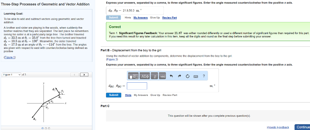 Solved Three-Step Processes of Geometric and Vector Addition | Chegg.com