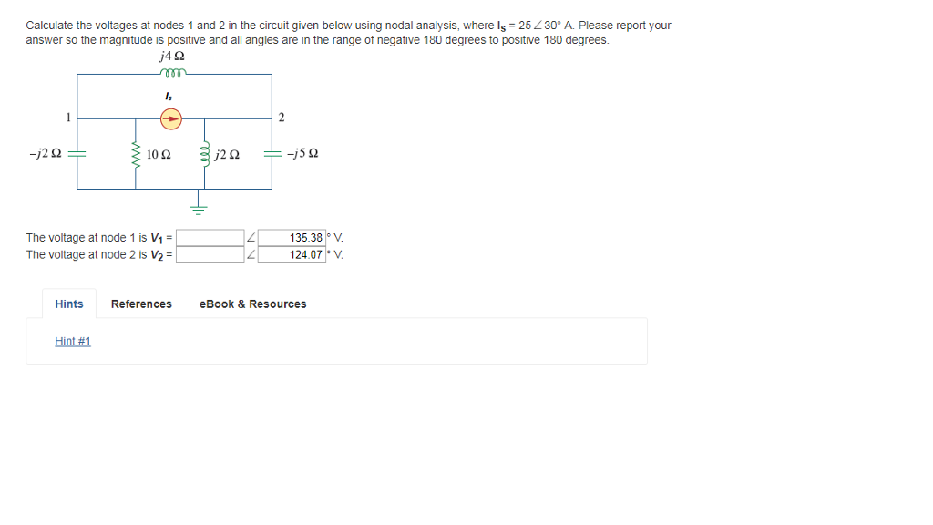 Solved Calculate the voltages at nodes 1 and 2 in the | Chegg.com