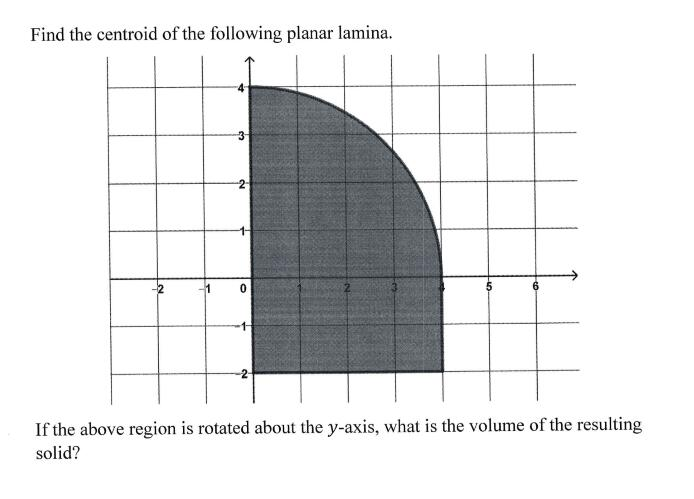 Solved Find the centroid of the following planar lamina. 3 | Chegg.com