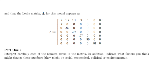Linear Algebra Project : Urban Population Dynamics | Chegg.com