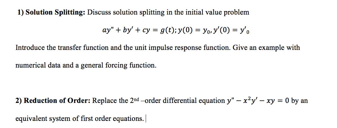 Solution Splitting: Discuss solution splitting in the | Chegg.com