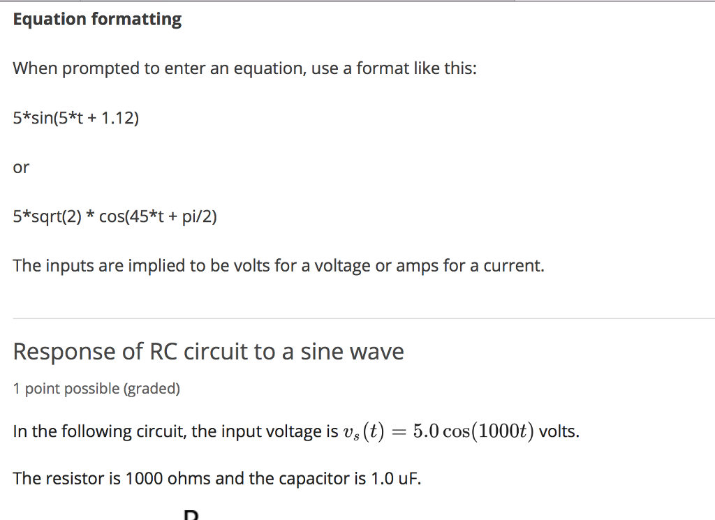 Solved Equation formatting When prompted to enter an | Chegg.com
