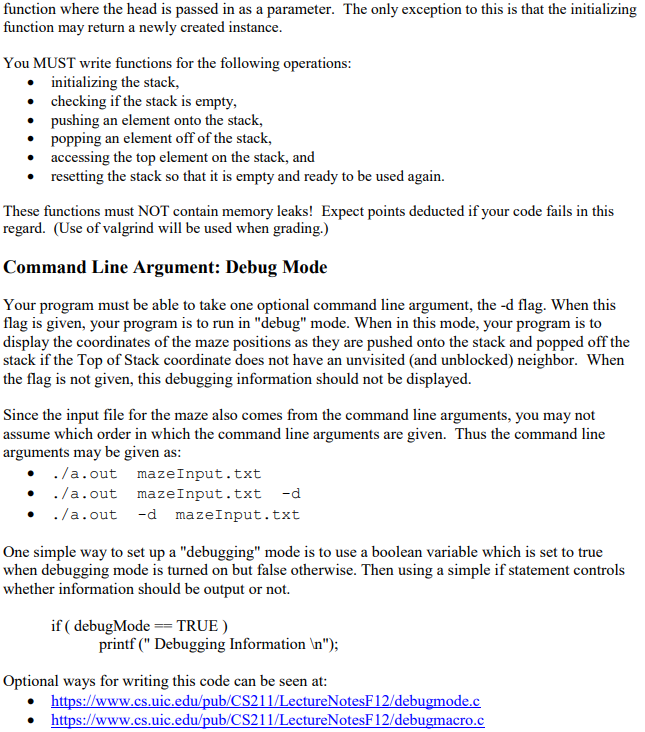 Solved Maze Solving For this project, write a C program that | Chegg.com