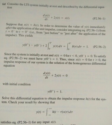 Solved (a) Consider the LTI system initially at rest and | Chegg.com
