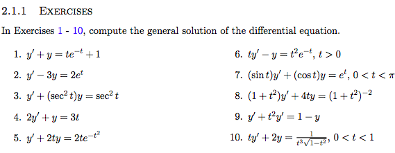 Solved 2.1.1 ExERCISES In Exercises 1 - 10, compute the | Chegg.com