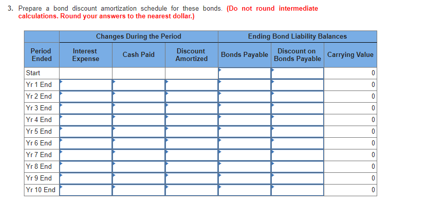 Solved 3. Prepare a bond discount amortization schedule for | Chegg.com
