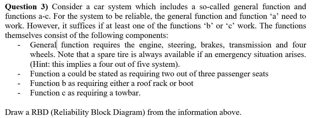 Consider a car system which includes a so-called | Chegg.com