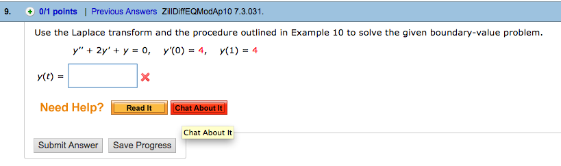 Solved Use the Laplace transform and the procedure outlined | Chegg.com