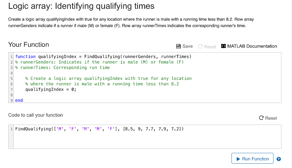 Solved Logic array: Identifying qualifying times Create a | Chegg.com