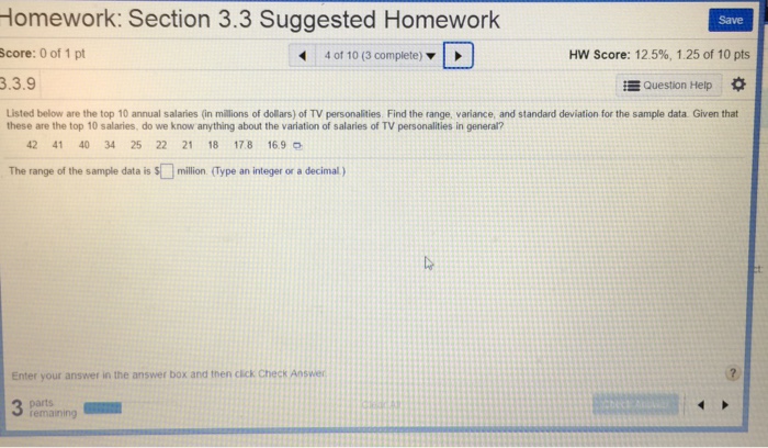 Solved Homework Section 3 3 Suggested Homework Save Score