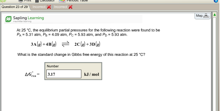 Solved At 25 degree C, the equilibrium partial pressures for | Chegg.com
