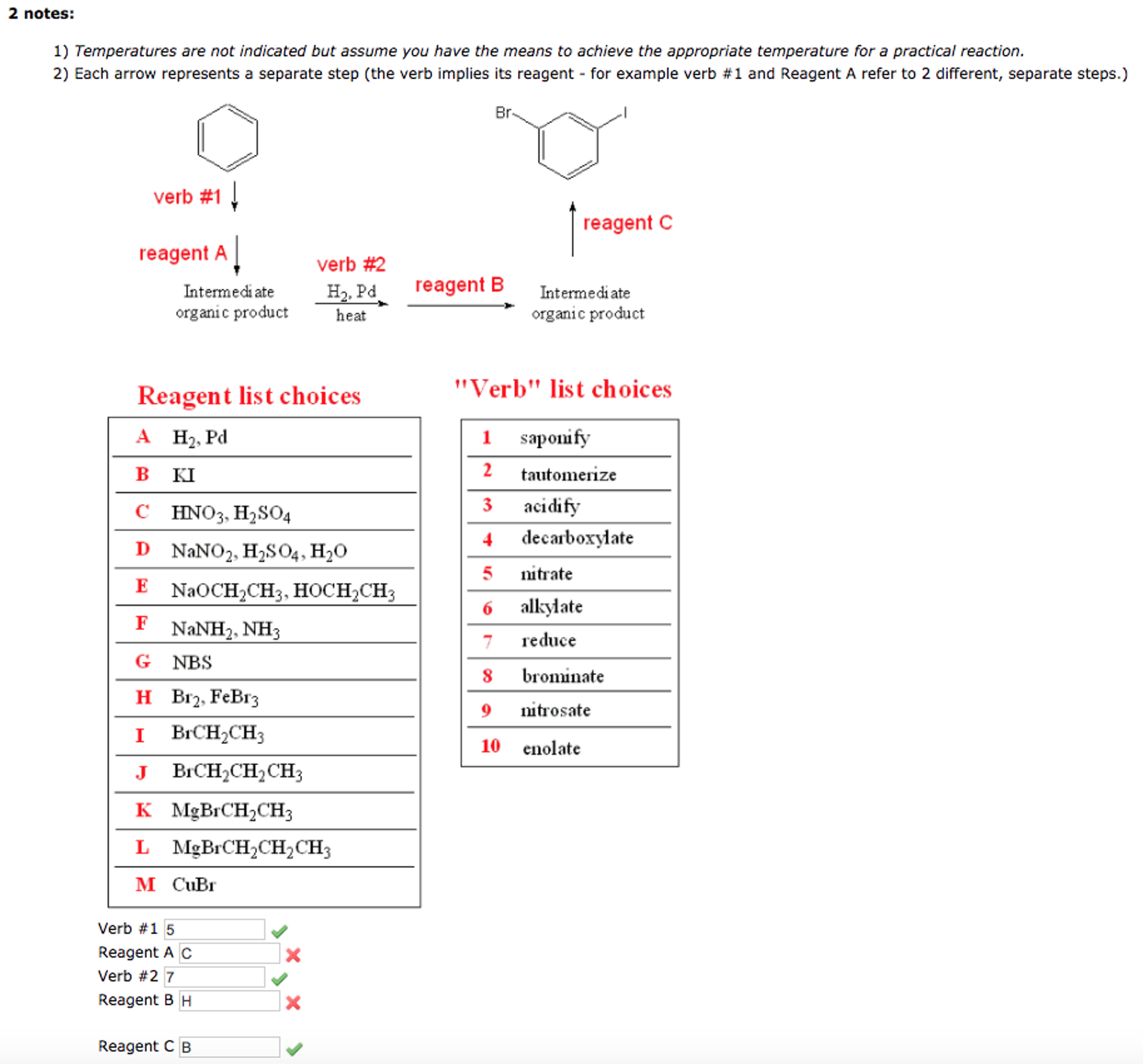 Solved Input the red letter for reagents or the red number | Chegg.com