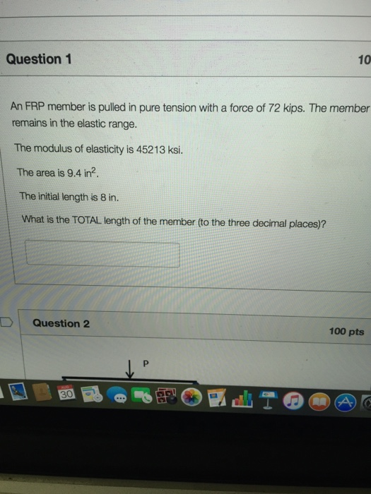 Solved An FRP member is pulled in pure tension with a force | Chegg.com
