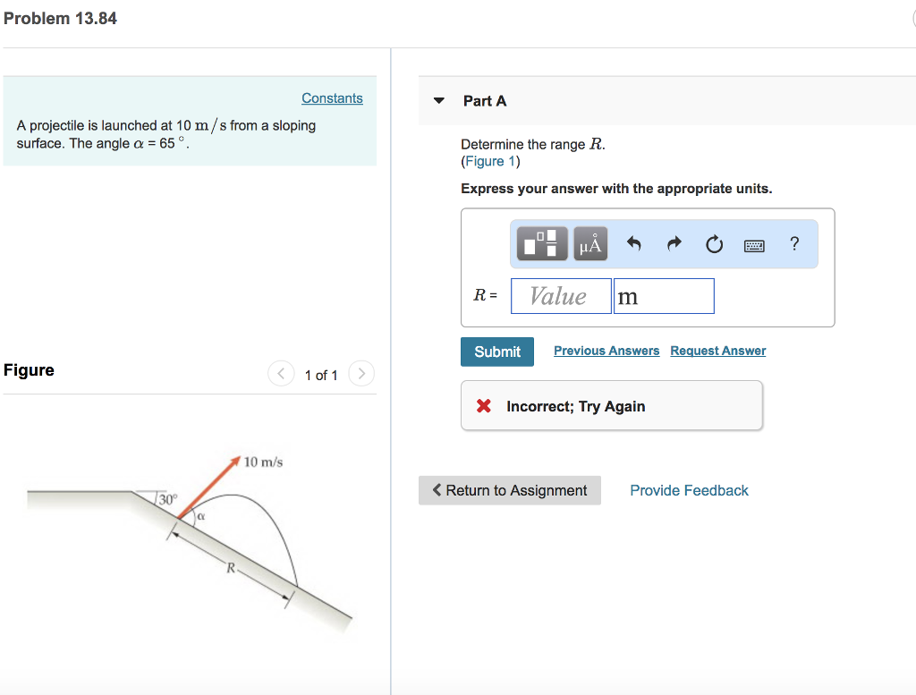 Solved Problem 13.84 Constants Part A A projectile is | Chegg.com