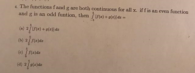 Solved The functions f and g are both continuous for all x. | Chegg.com