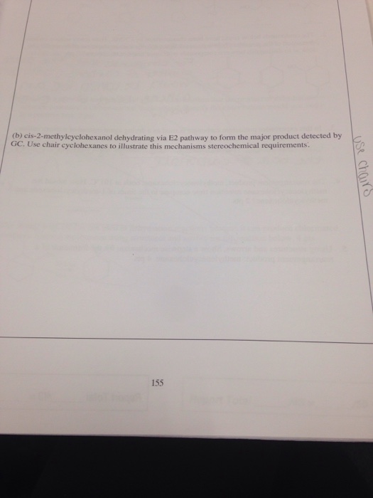 Solved cis-2-methylcyclohexanol dehydrating via E2 pathway | Chegg.com