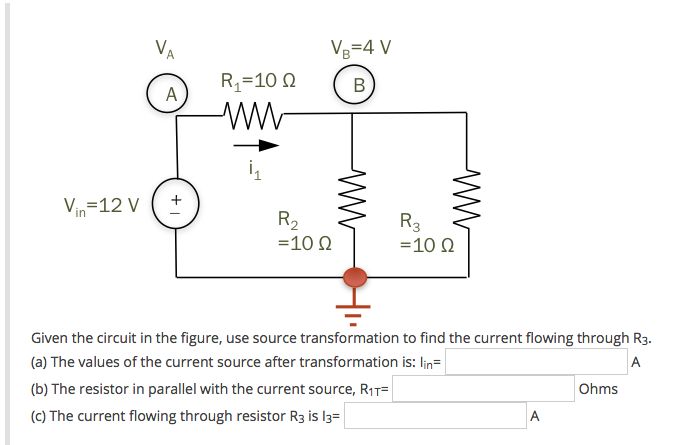 Solved Given the circuit in the figure, use source | Chegg.com
