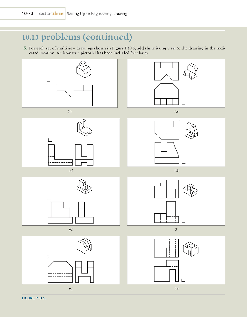 Solved For each set of multiview drawings shown in Figure | Chegg.com