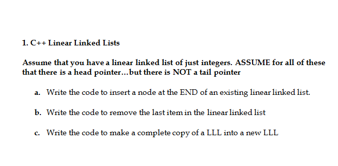 Solved Assume That You Have A Linear Linked List Of Just 3152