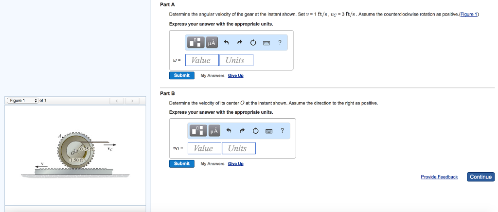 Solved Determine the angular velocity of the gear at the | Chegg.com