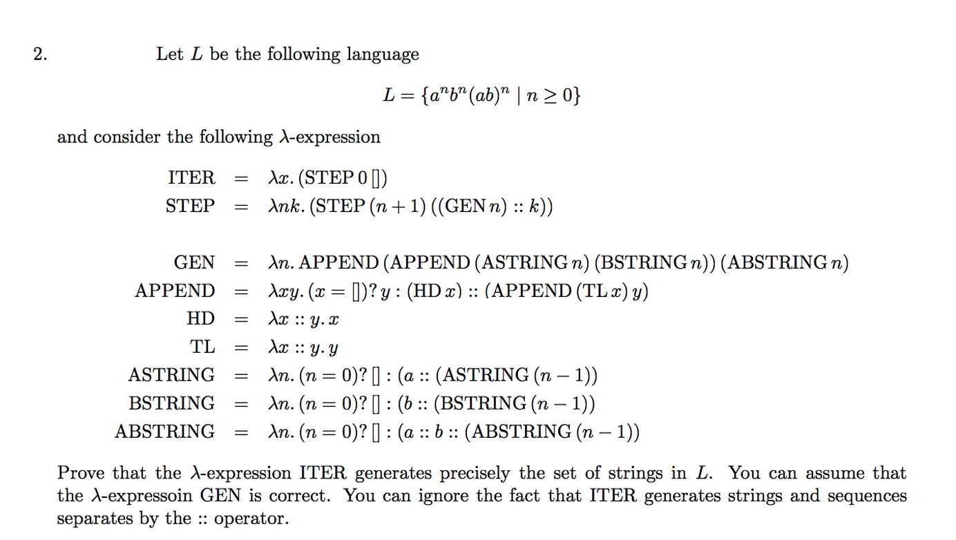 Let L be the following language L={a^nb^n(ab)^n|n > = | Chegg.com