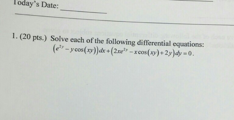 Solved Solve each of the following differential equations: | Chegg.com